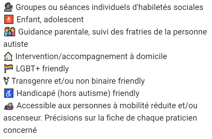 Carte des praticiens connaissant l’autisme/autist-friendly